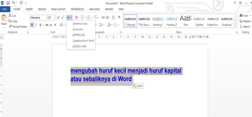 3 Cara membuat Huruf Kapital atau Sebaliknya Di Microsoft office word